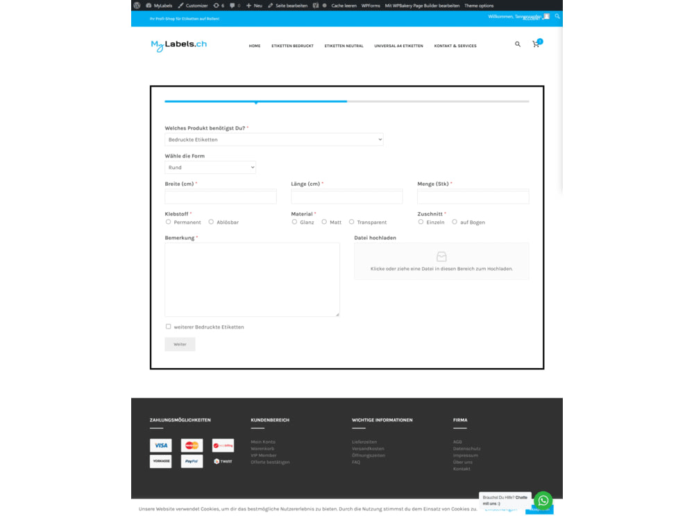 A branded survey, application, order form, calculator using WPforms ...