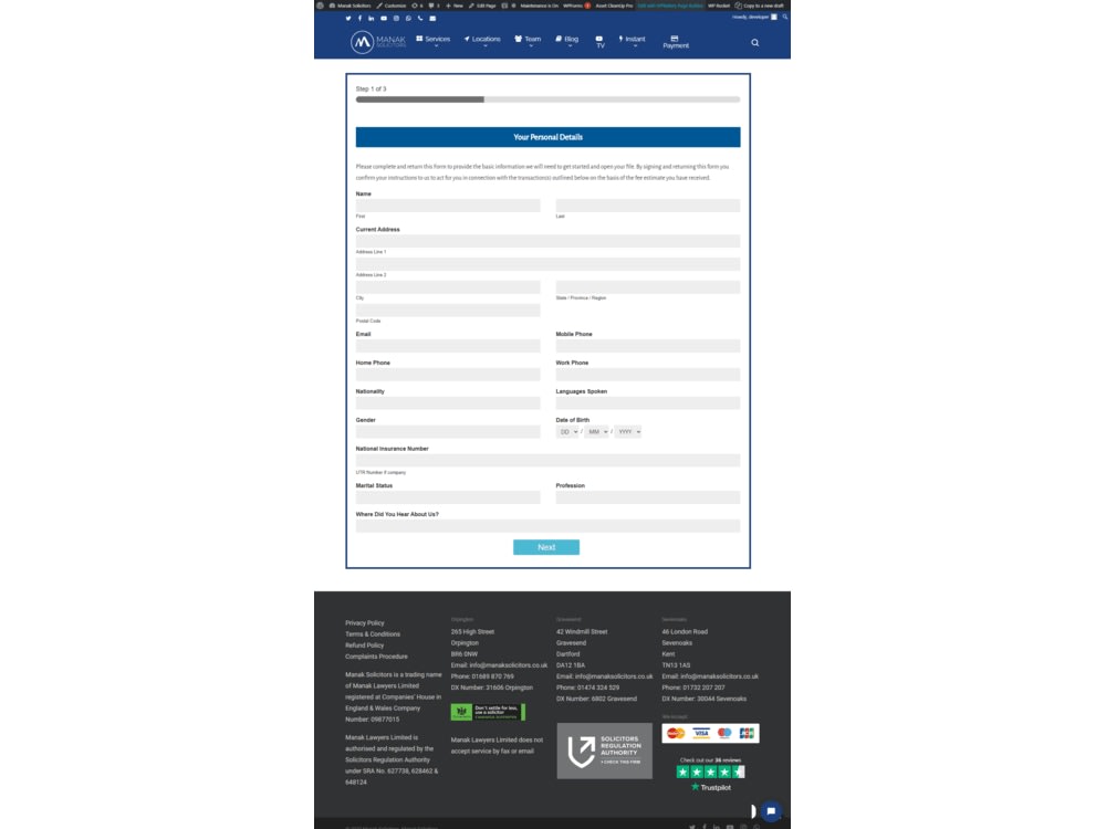 A branded survey, application, order form, calculator using WPforms ...