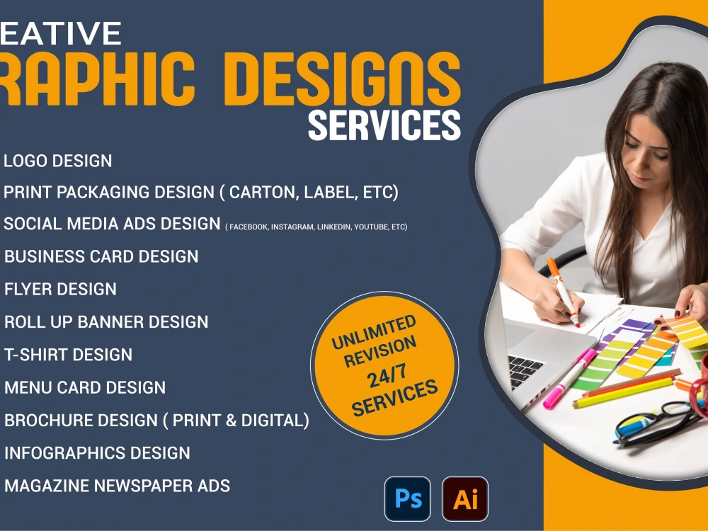 Graphics design work services provide 24 hours | Upwork