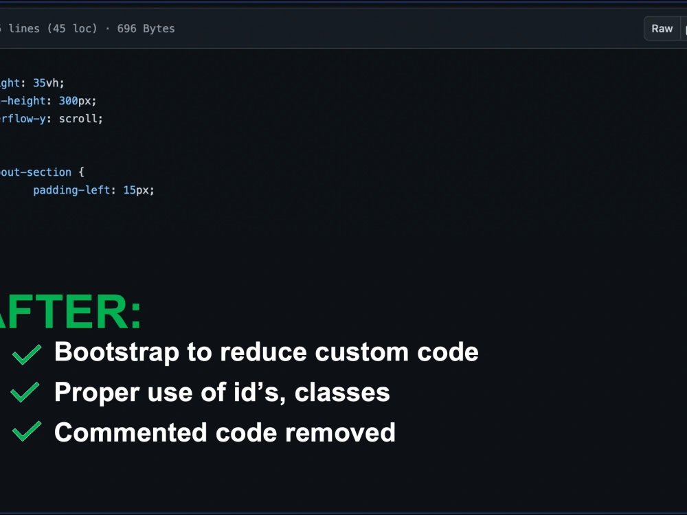 A completely refactored, optimized, and clean codebase | Upwork