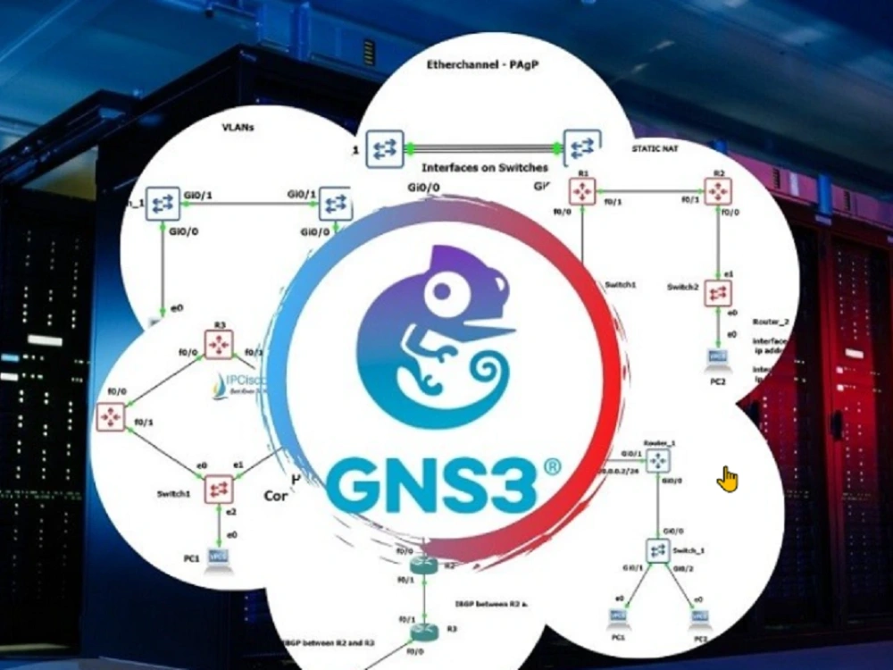 GNS3 topology and GNS3 setup and other network simulator setup | Upwork