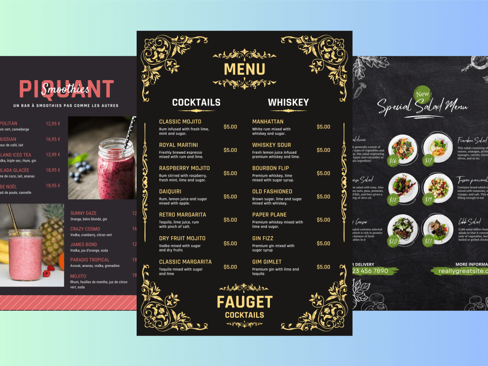 Professional Restaurant Menu Design | Upwork