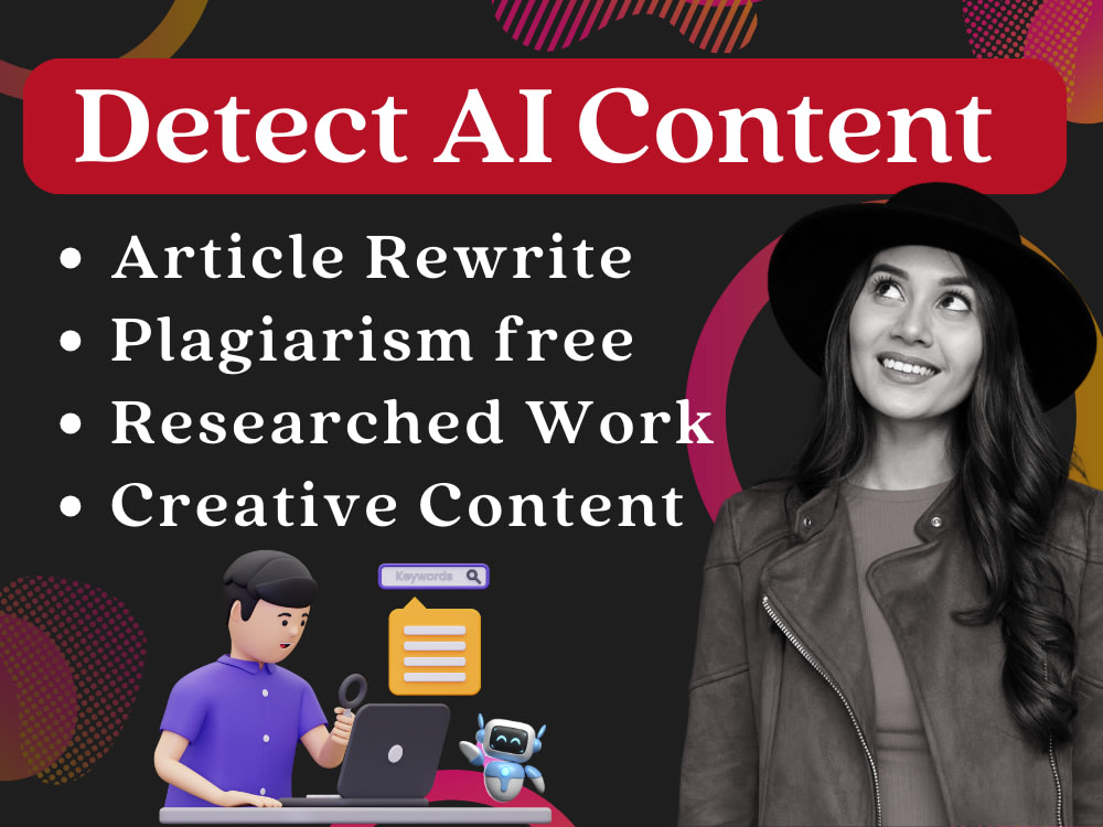 Detect Ai for your website article rewrite and plagiarism free content | Upwork
