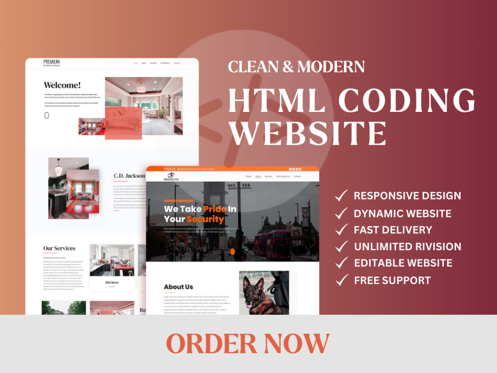 Custom coded website with HTML, CSS, Bootstrap and Javascript | Upwork