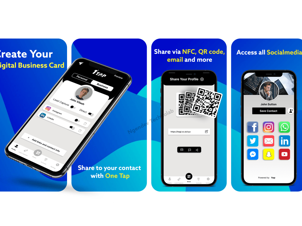 Popl clone app, NFC read-write, digital business card android and ios ...