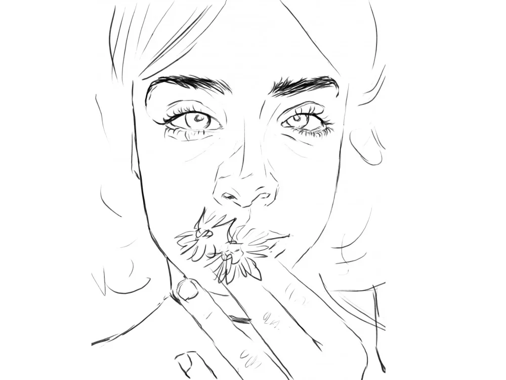 A simple digital portrait (line art) | Upwork