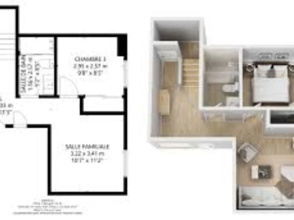 A realistic 3d floor plan with interior, and exterior for real estate ...