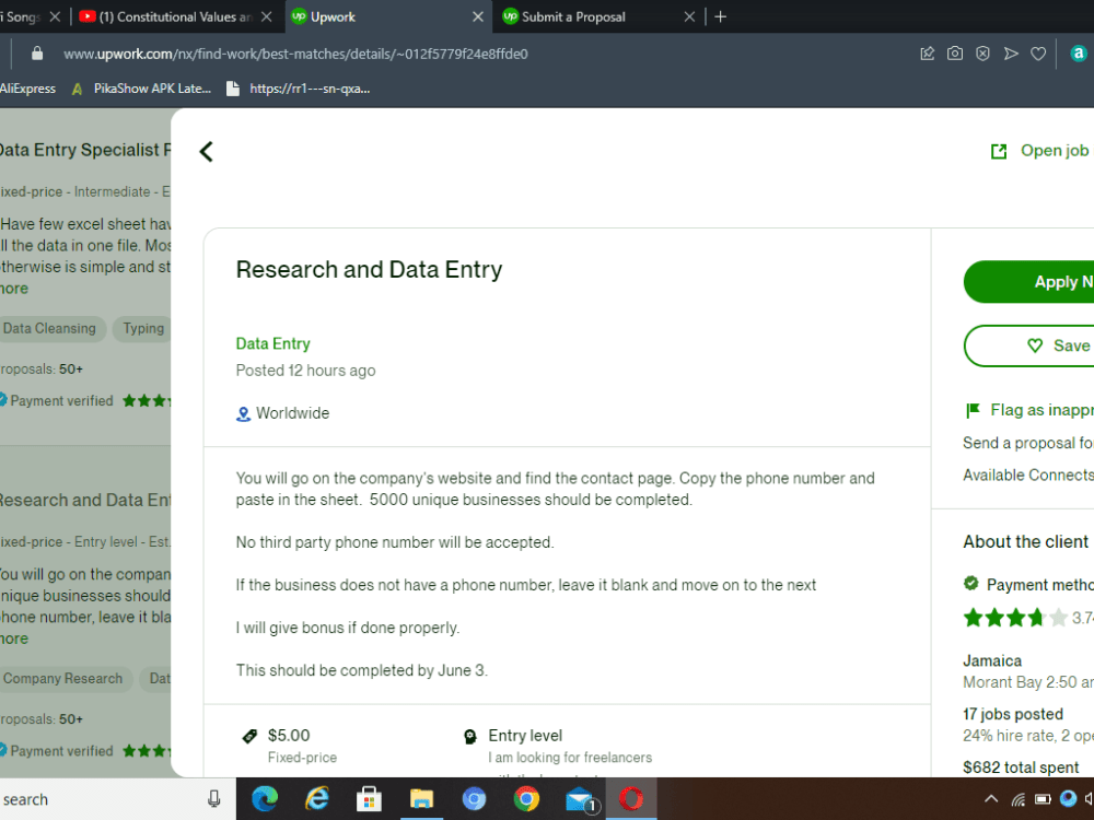 Research and Data Entry | Upwork
