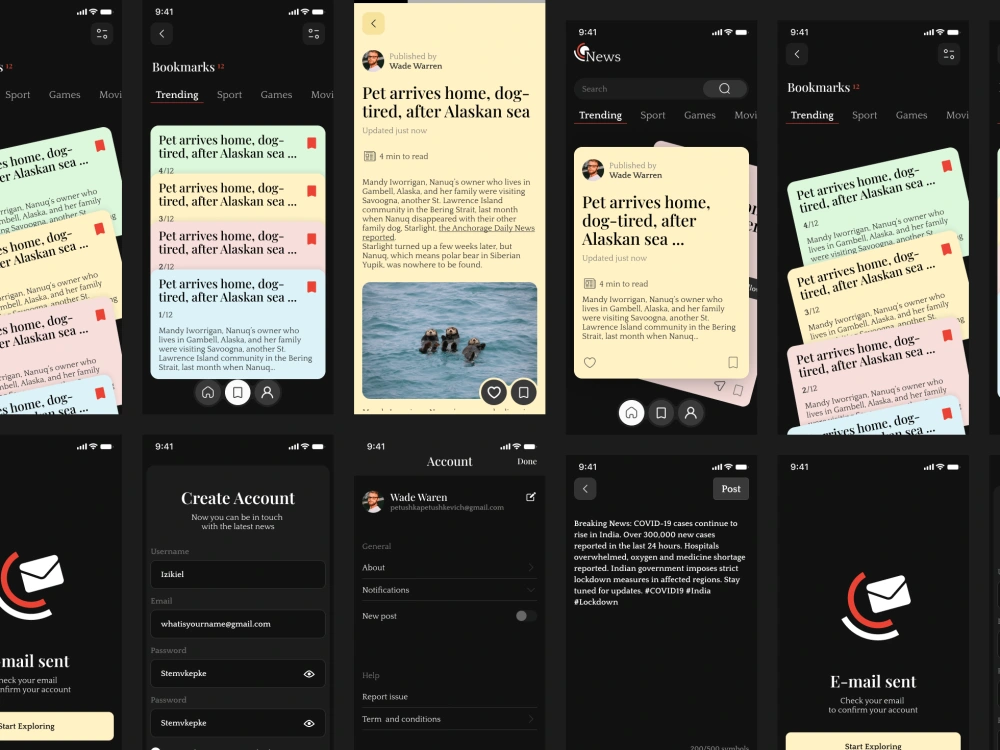 Intuitive UI/UX Design for News App | Upwork
