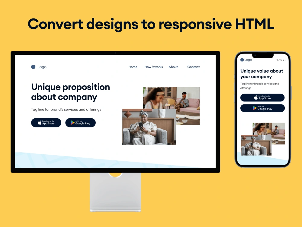 A high-quality responsive landing page implemented in HTML and CSS | Upwork