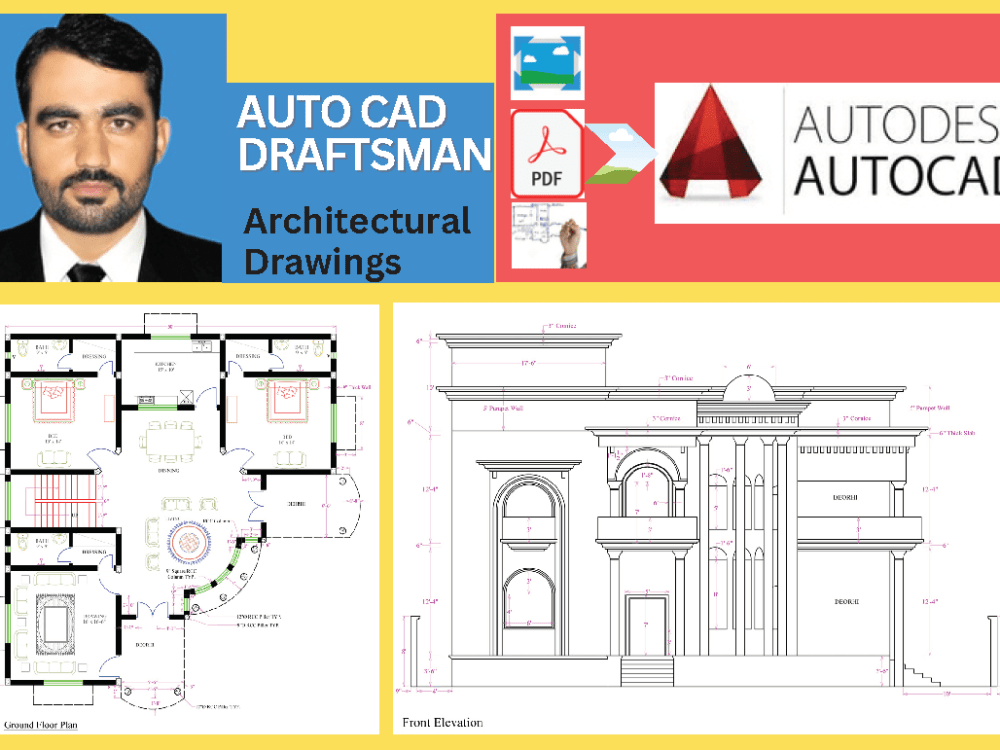 Autocad conversion from pdf, image or sketch | Upwork