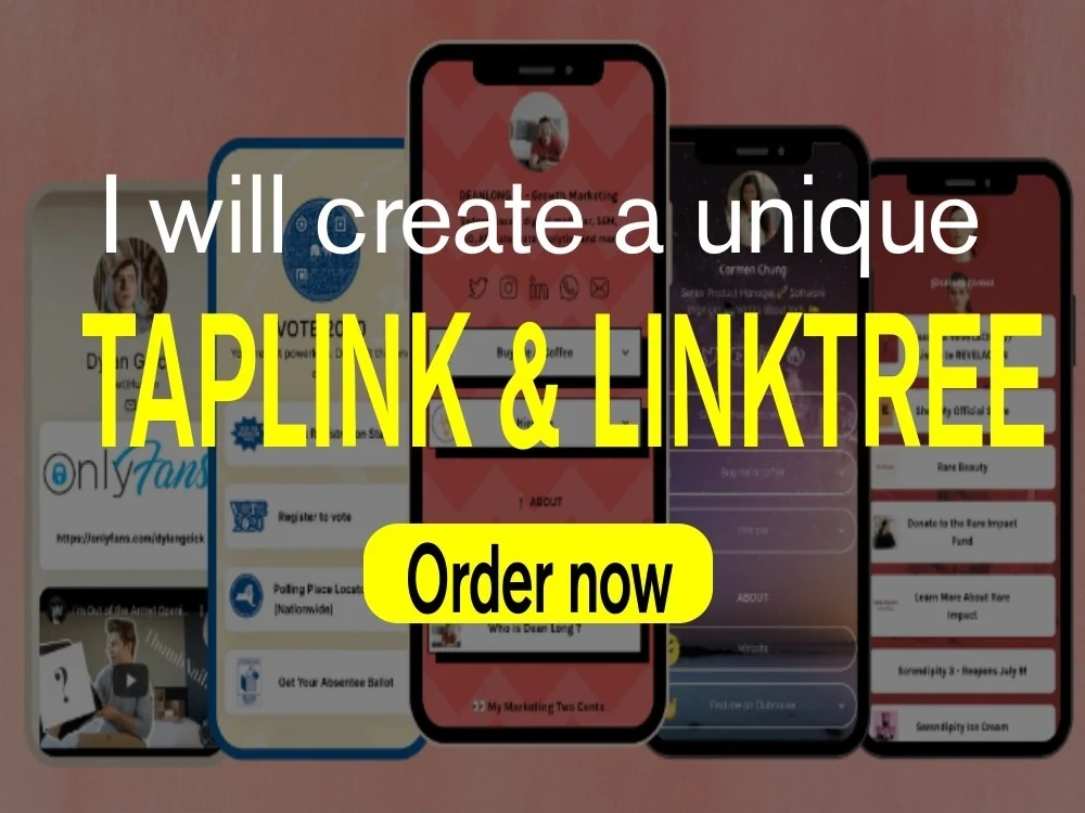 An amazing Taplink or Linktree landing page setup for your social media | Upwork