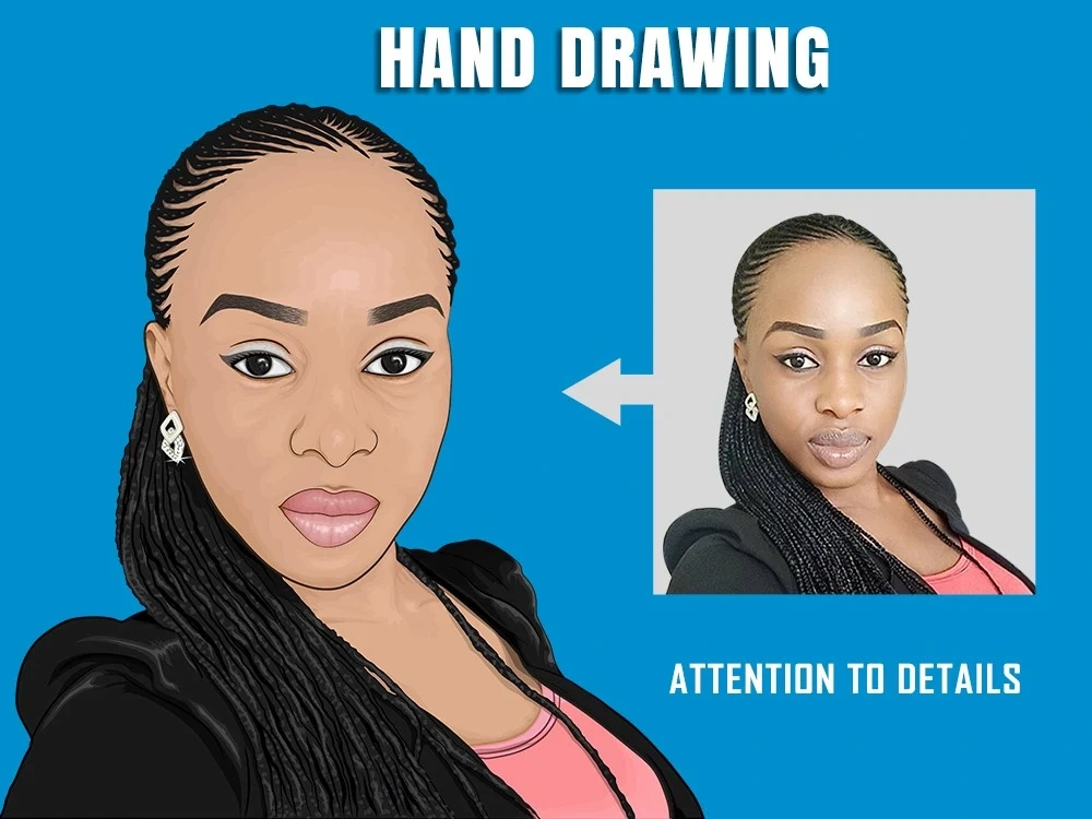 A realistic cartoon portrait or caricature of your photo | Upwork