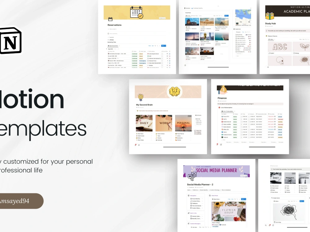 Customized Notion template for your personal or professional life | Upwork