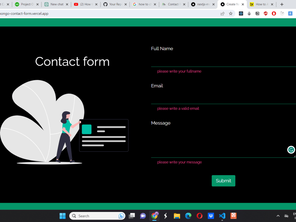 A Secure Contact Form Nextjs Mongodb Full Validation No 3rd Party Libs Upwork