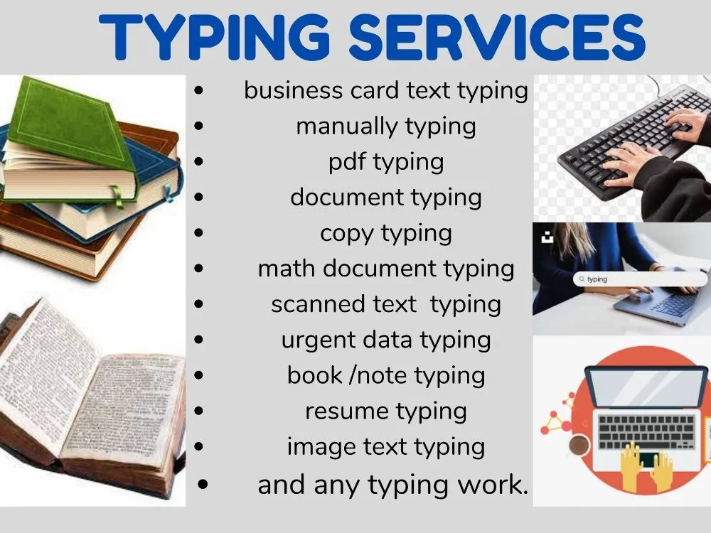 Manual typing, document typing, pdf typing, screenshot typing Services | Upwork