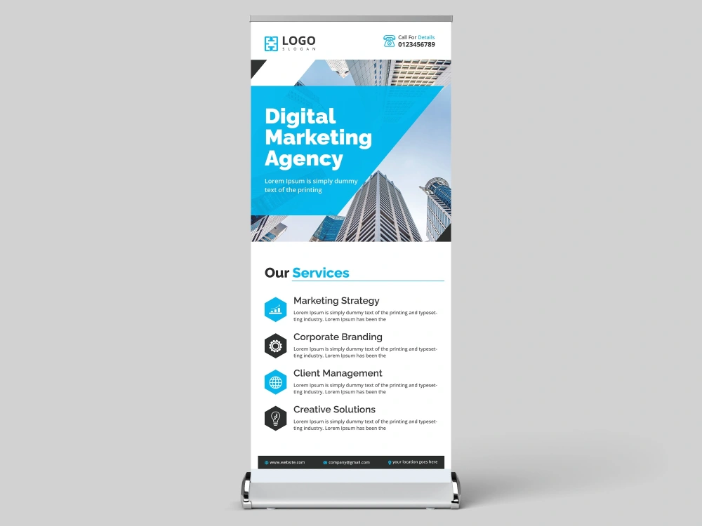 A creative roll-up banner/pull-up and retractable banner design | Upwork