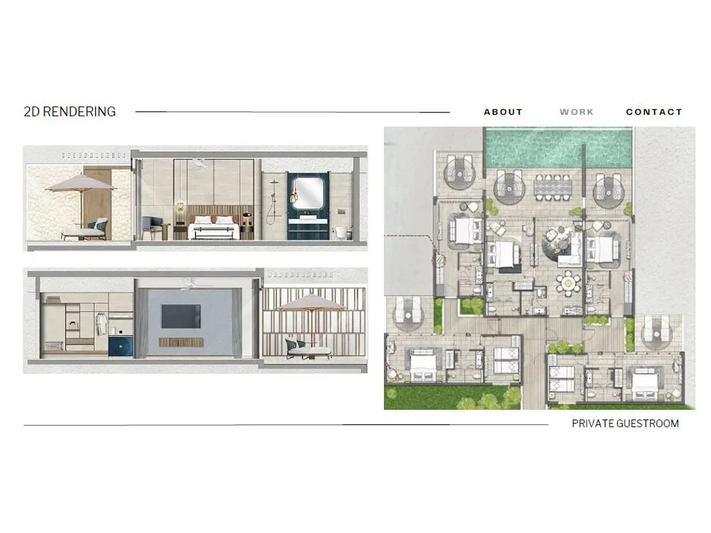 A mood-board design, plan rendering and image references for your rooms ...