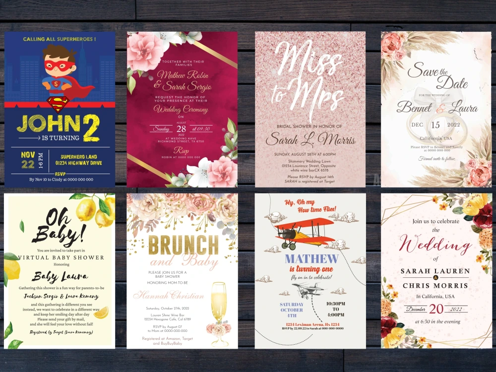 Custom greeting card, invitation card, wedding card or postcard design ...