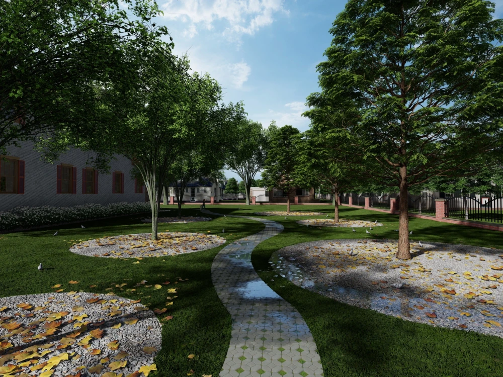 Fantastic backyard, terrace, patio, garden 3d realistic landscape ...