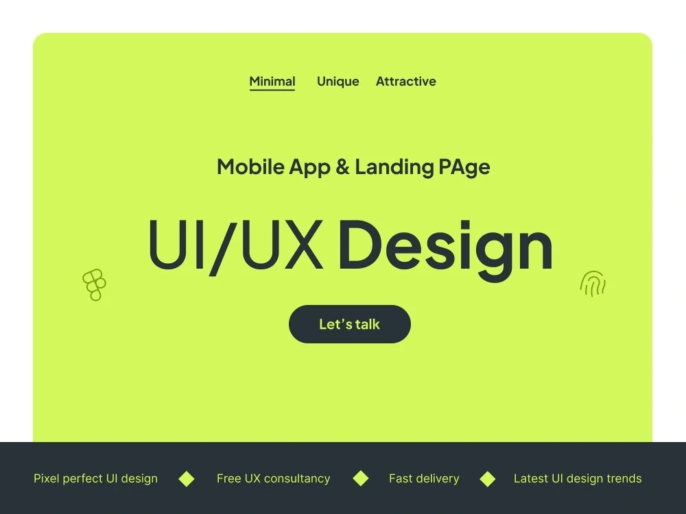 Clean, simple, minimal UI design and UX for your mobile app/landing ...