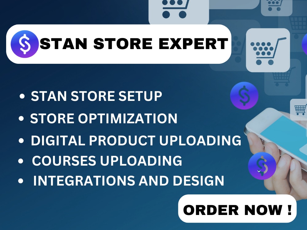 Stan store setup, product design, digital product upload, store ...