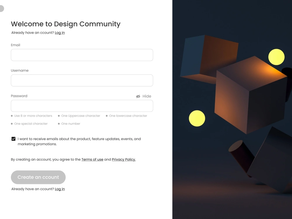 A modern login and signup screen design | Upwork
