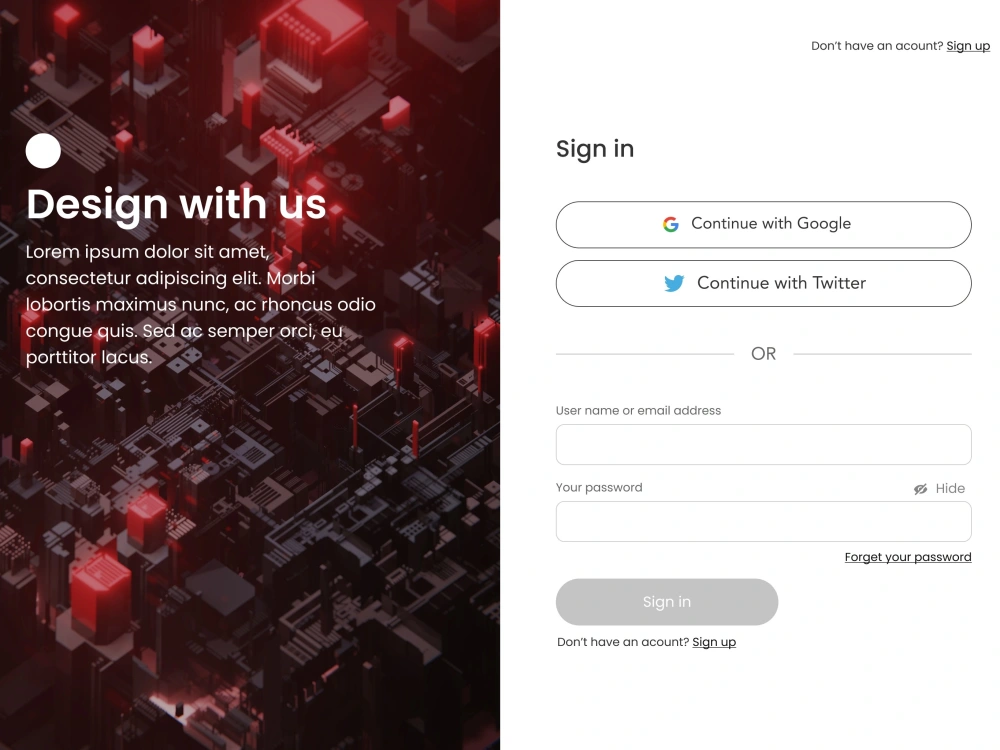 A modern login and signup screen design | Upwork