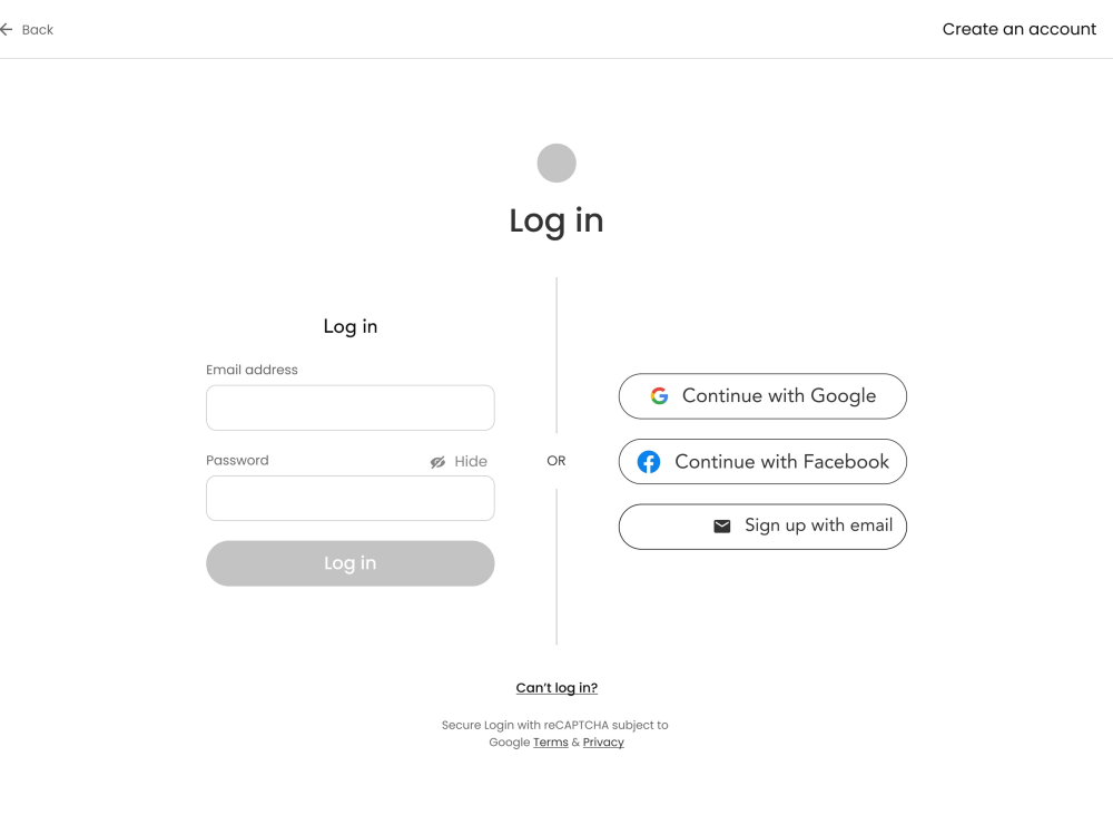 A modern login and signup screen design | Upwork