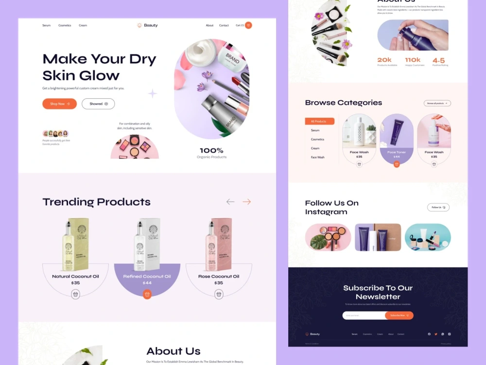 Modern and professional clean website UI & landing page UI UX design ...
