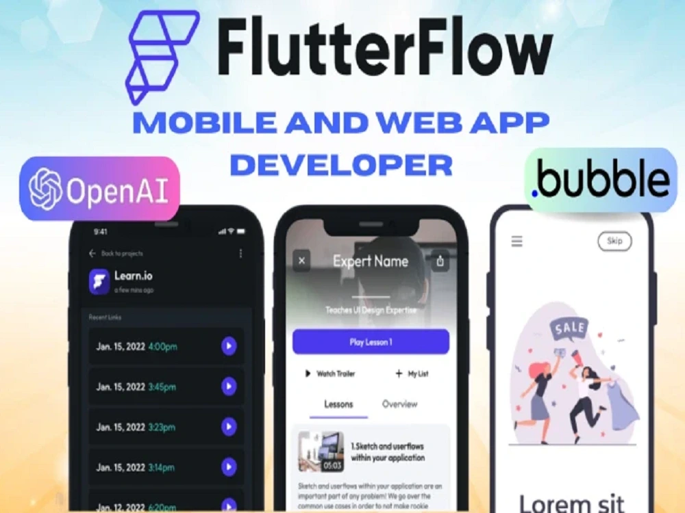 Bubble app bubbleio, adalo, flutterflow, wix website design wix redesign | Upwork