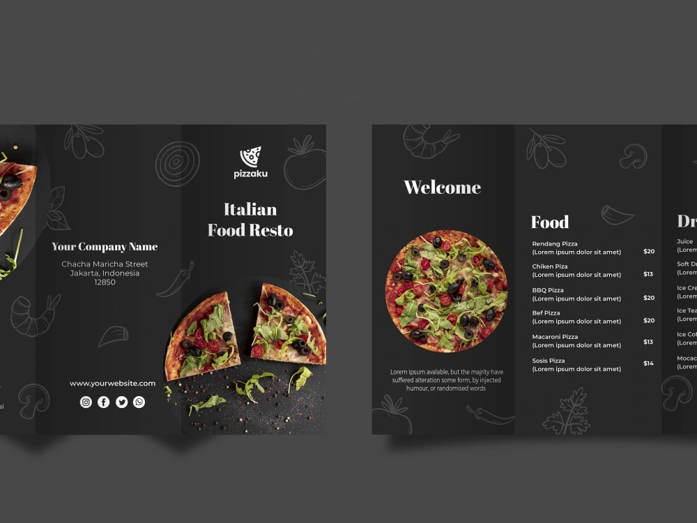 Creative restaurant menu and menu board | Upwork