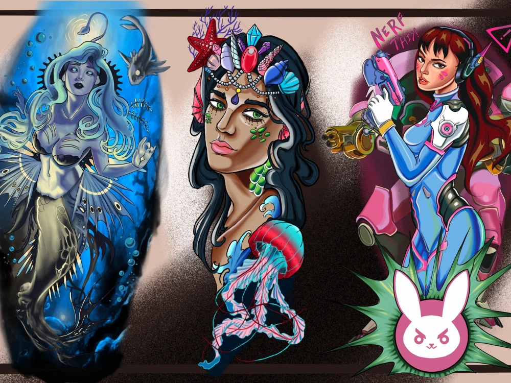 A professional custom hand draw tattoo design | Upwork