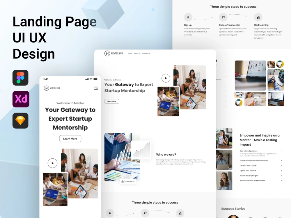 An eye catchy and responsive website landing page design UI/UX in figma | Upwork