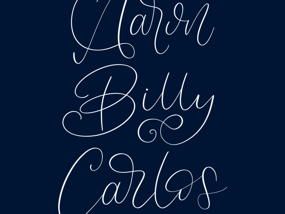 A digital file of (1) name in modern calligraphy for non-commercial use ...