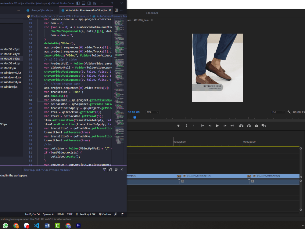 Script automation of Premiere Pro with data from CSV or json | Upwork