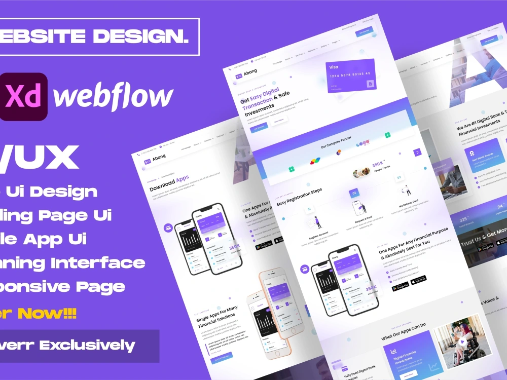 Design modern web design ui template, mockup in figma or xd | Upwork