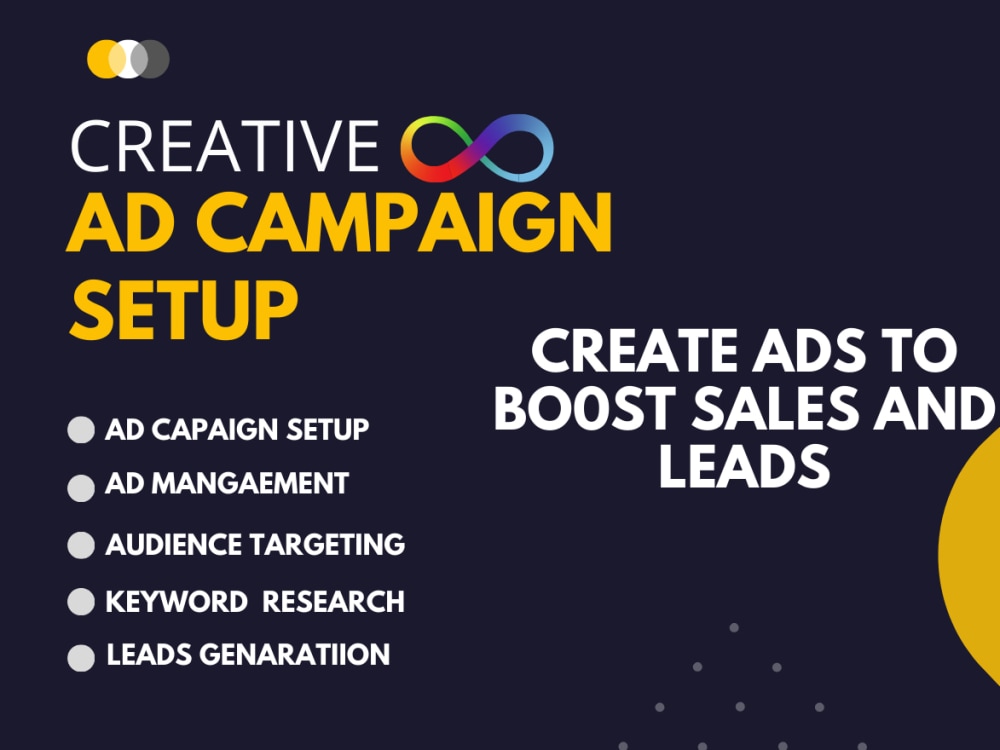 4 Ad campaign setup, 20 days campaign optimization, adience targeting ...