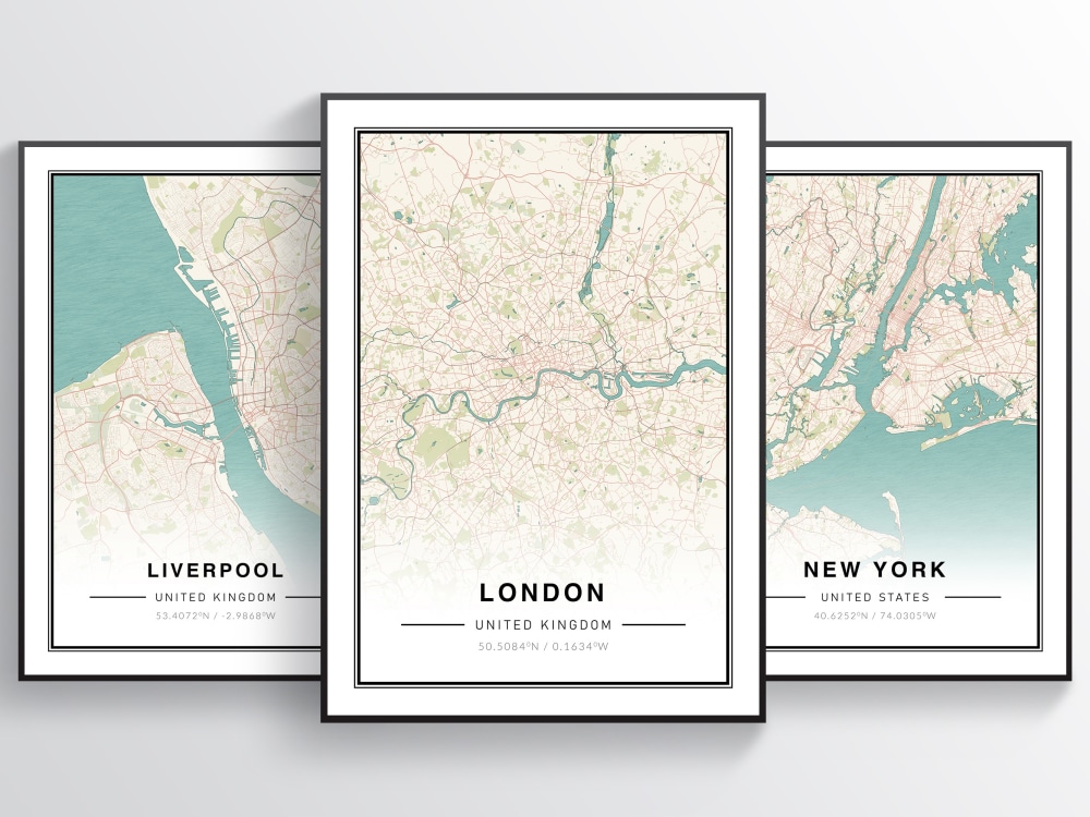 A Modern Custom Map Poster Design | Upwork
