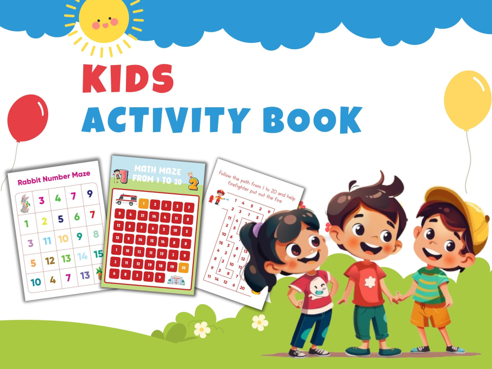 Custom kids activity book, worksheets for kids | Upwork