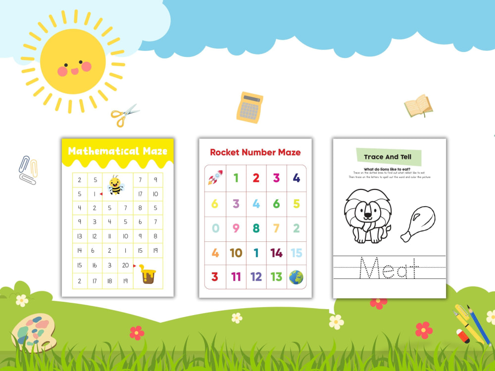 Custom kids activity book, worksheets for kids | Upwork