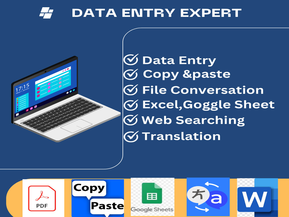 Accurate Data Entry, Copy & paste, Document conversation, Translation ...
