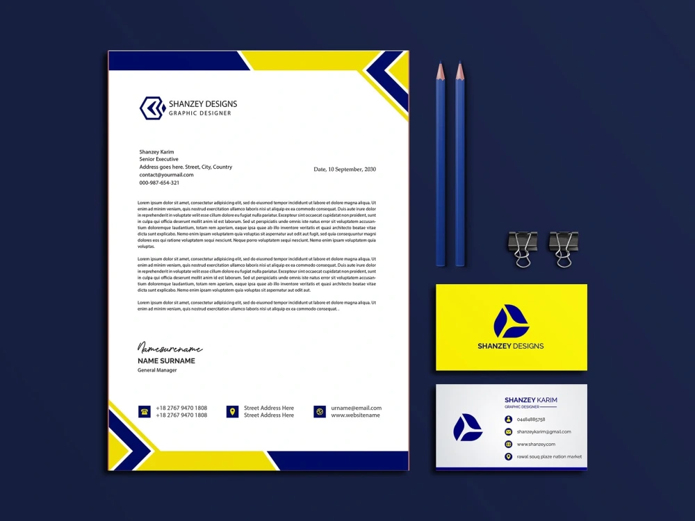Letterhead designs creative shadow letterhead | Upwork