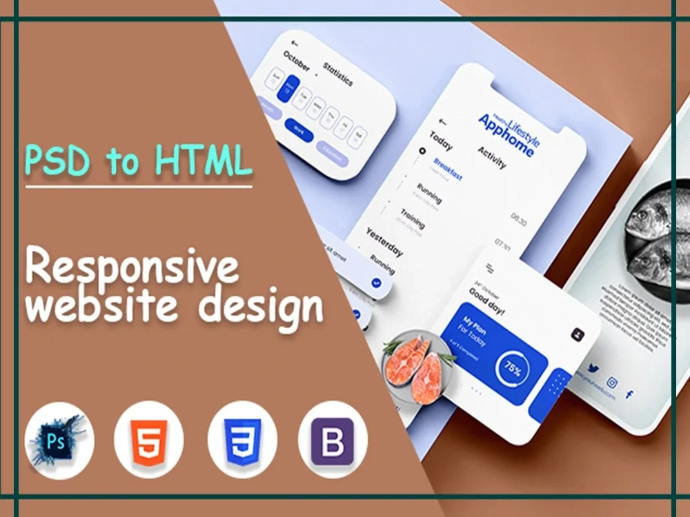 Professionally convert your PSD design to a responsive HTML, CSS | Upwork