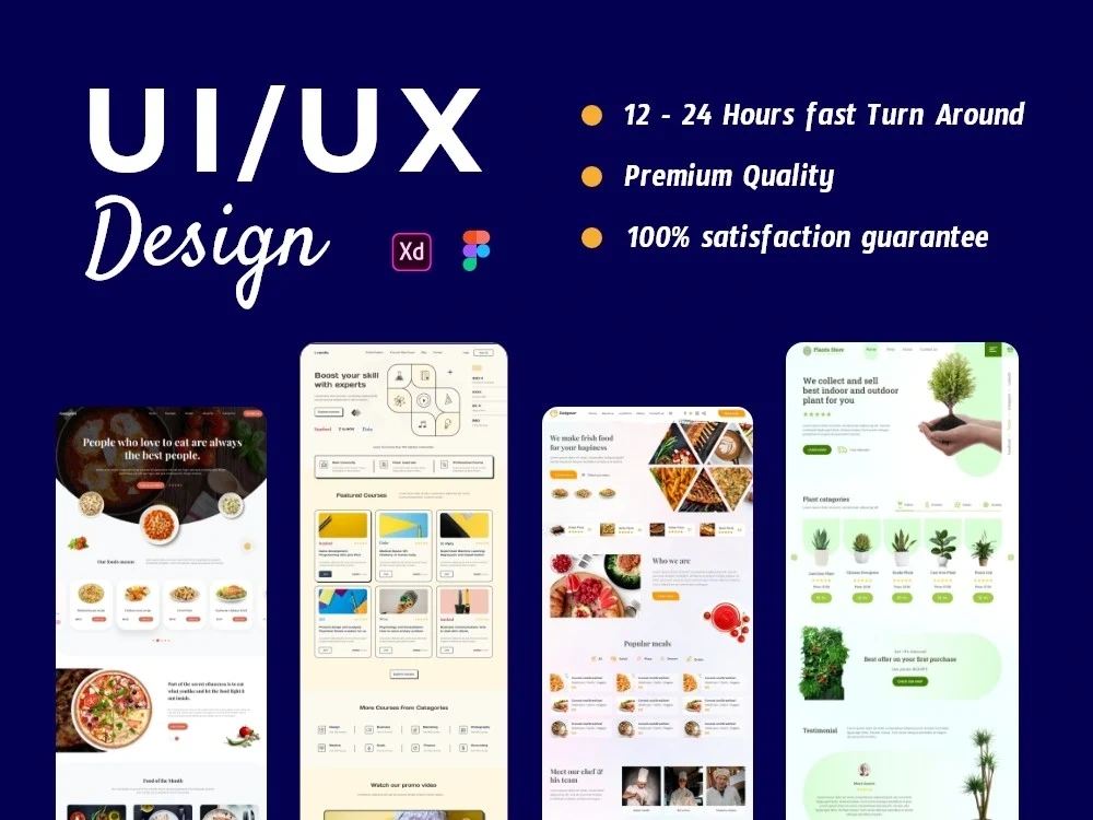 UI/UX design for website, web UI or landing page UI design in Figma or XD | Upwork