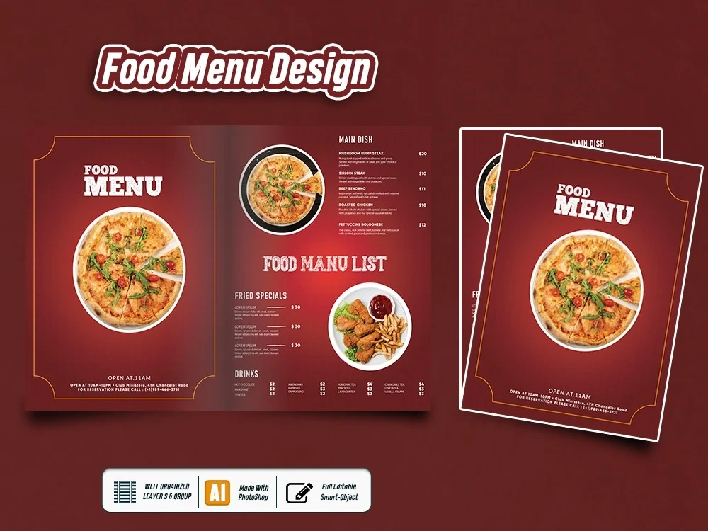 Attractive and professional menu design for your restaurants | Upwork