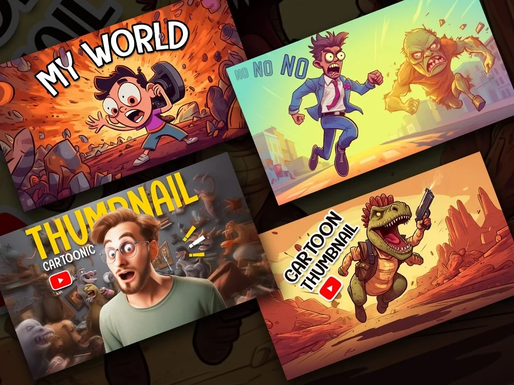 Creative cartoon youtube thumbnail | Upwork