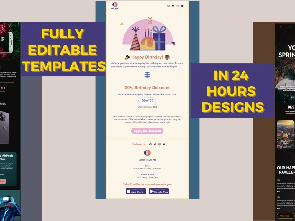 A responsive HTML emails template, html newsletter design & development ...
