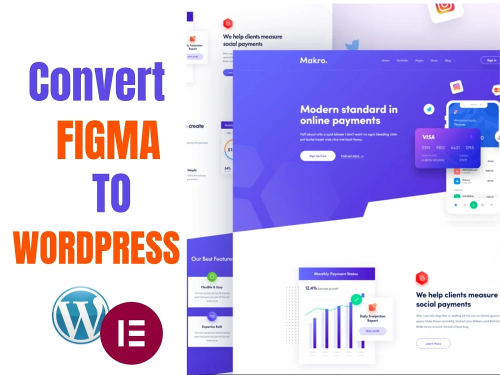 A figma to wordpress | Design landing page | Personal portfolio website ...
