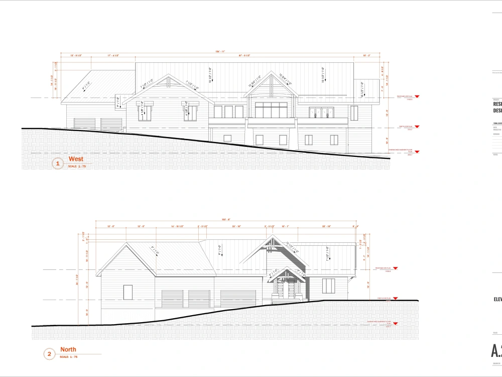 A complete set of 2D architectural drawings for permit and construction ...